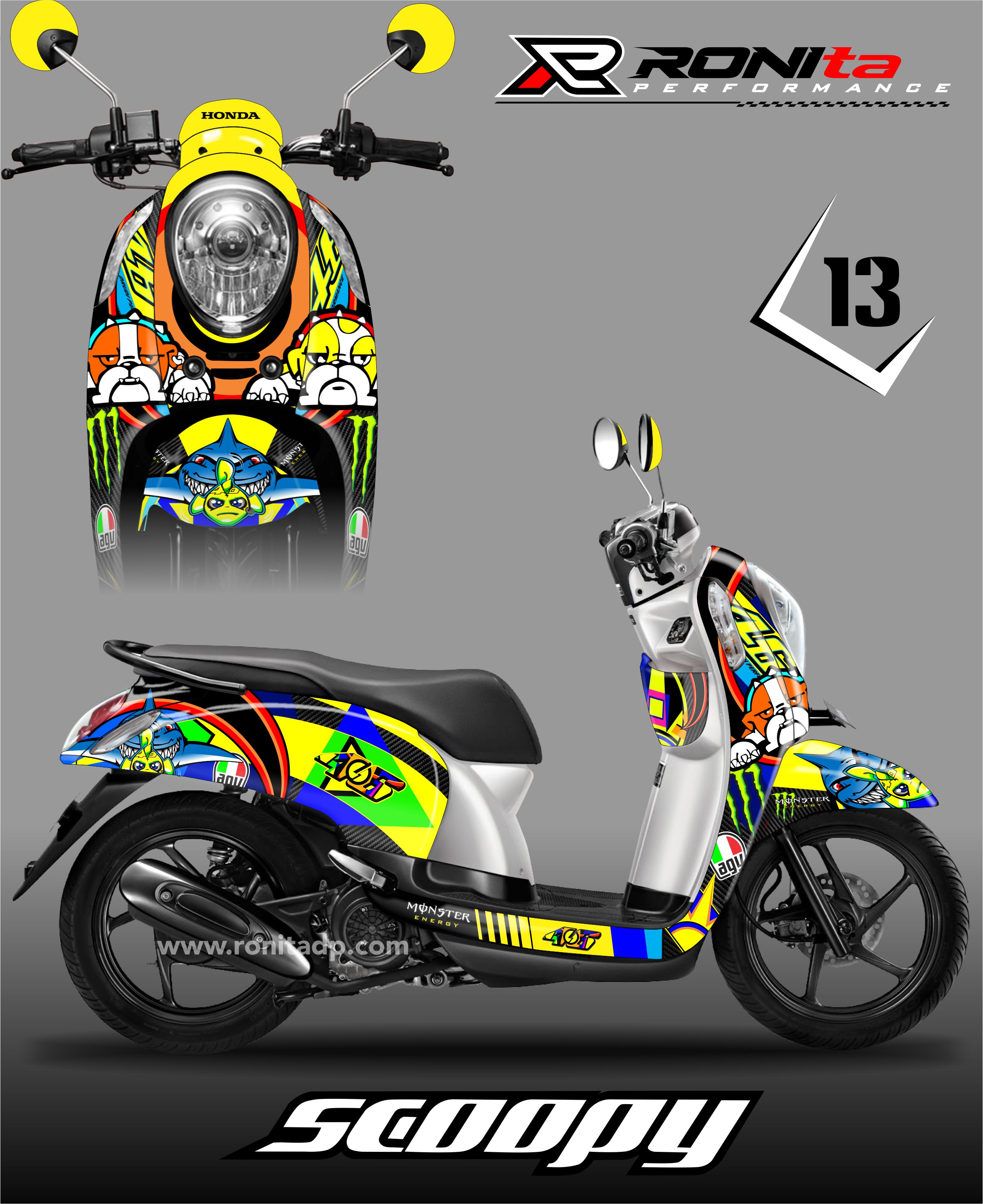 Decal Fullbody Honda Scoopy